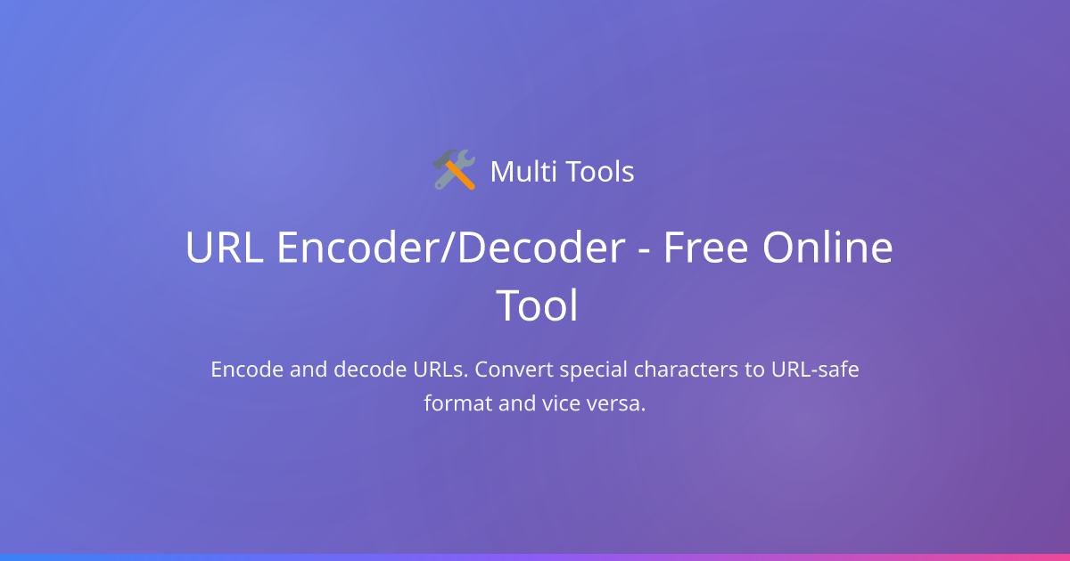 URL Encoder/Decoder - Free Online Tool